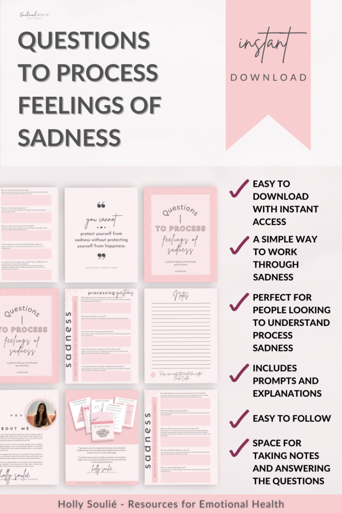 Questions to Process Feelings of Sadness: A Workbook - Holly Soulie